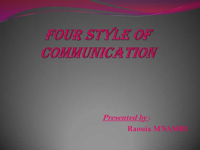 Four style of communication | PPT