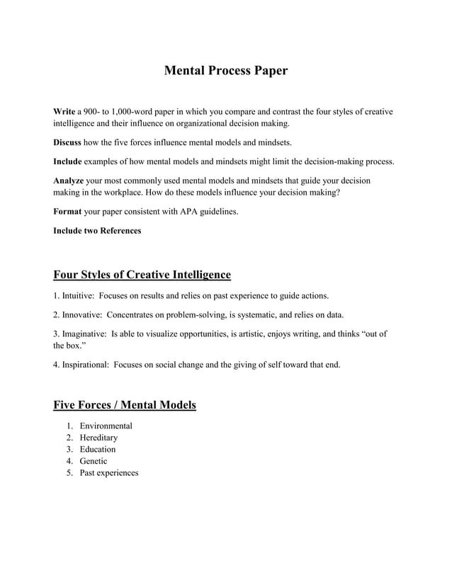 Four styles of creative intelligence under 5 forces with examples | PDF