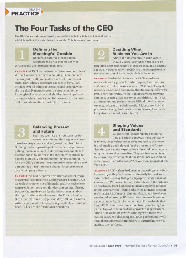 Four task of ceo | PDF