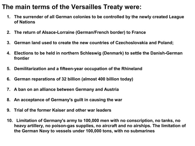 The Fourteen Points and The Treaty of Versailles | PPT