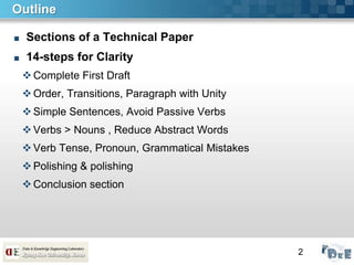 Fourteen steps to a clearly written technical paper | PPTX