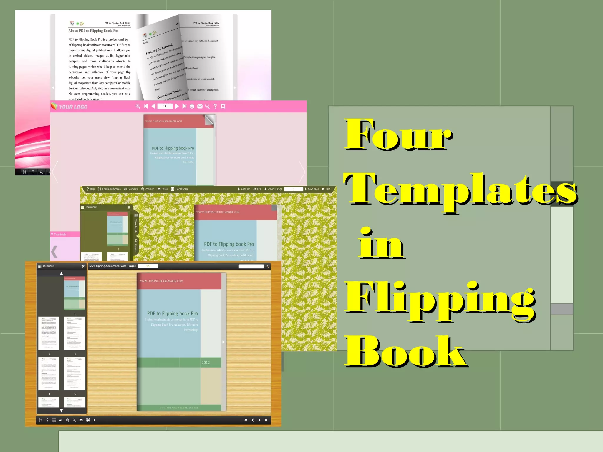 Four templates in flipping book | PPT