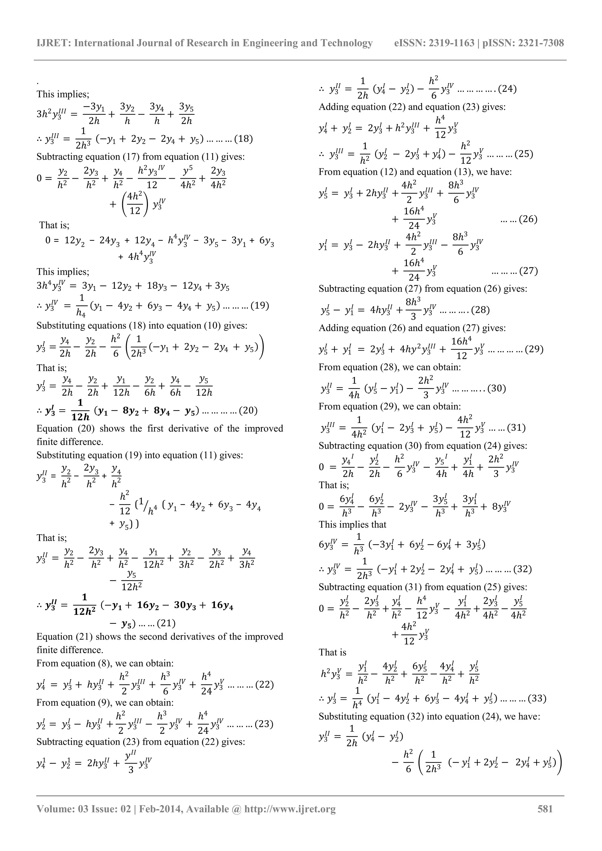 Fourth order improved finite difference approach to pure bending analysis of line continuum. | PDF
