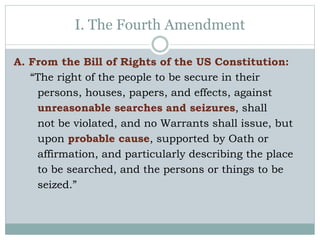 Fourth Amendment notes | PPTX