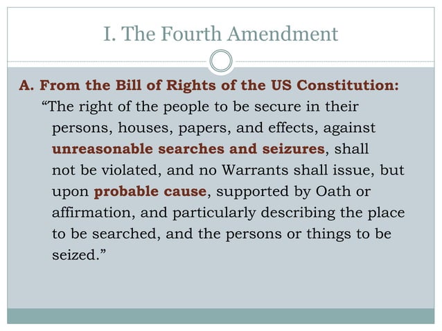 Fourth Amendment notes | PPTX