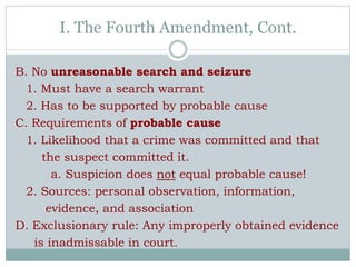 Fourth Amendment notes | PPTX