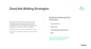 Google Ads Bidding Strategy by eLama | PPT