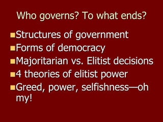 Four Theories of Governing Elites 3.ppt