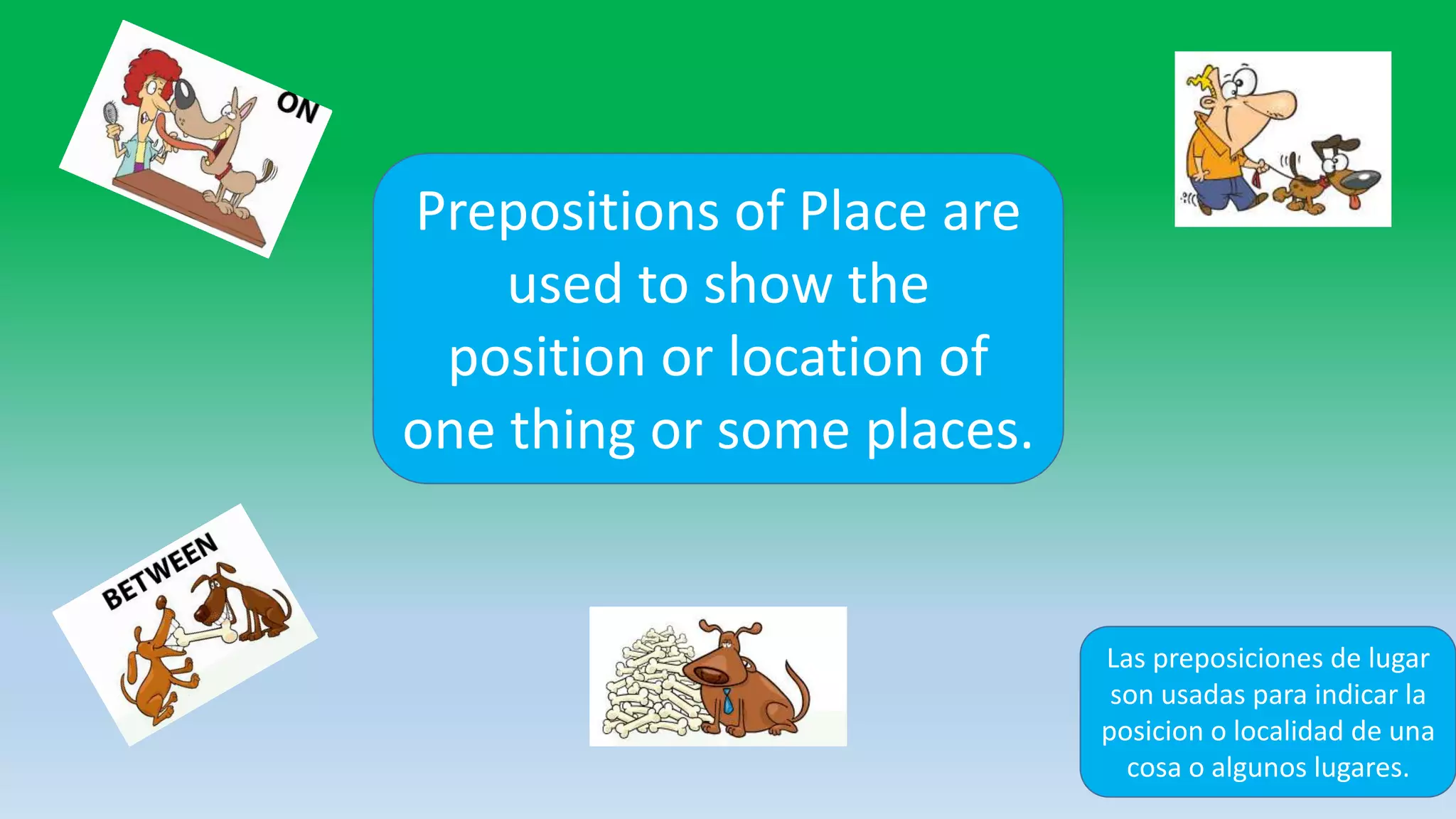 Fourth grade prepositions of place | PPTX