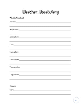 Fourth grade worksample -weather unit | PDF