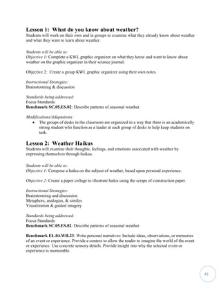 Fourth grade worksample -weather unit | PDF