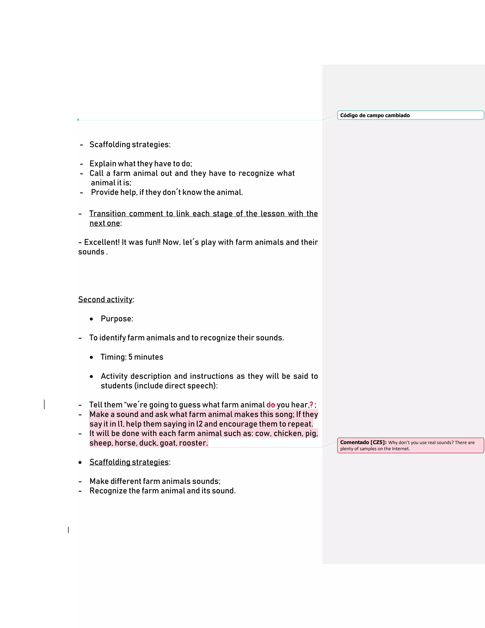Fourth lesson plan | PDF