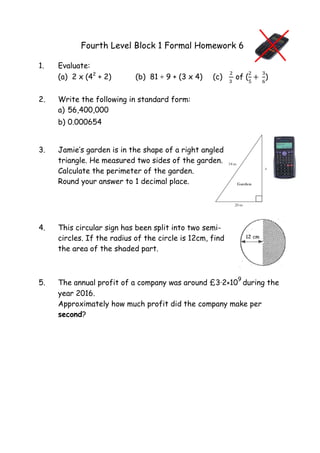 Fourth level block 1 formal homework | PDF