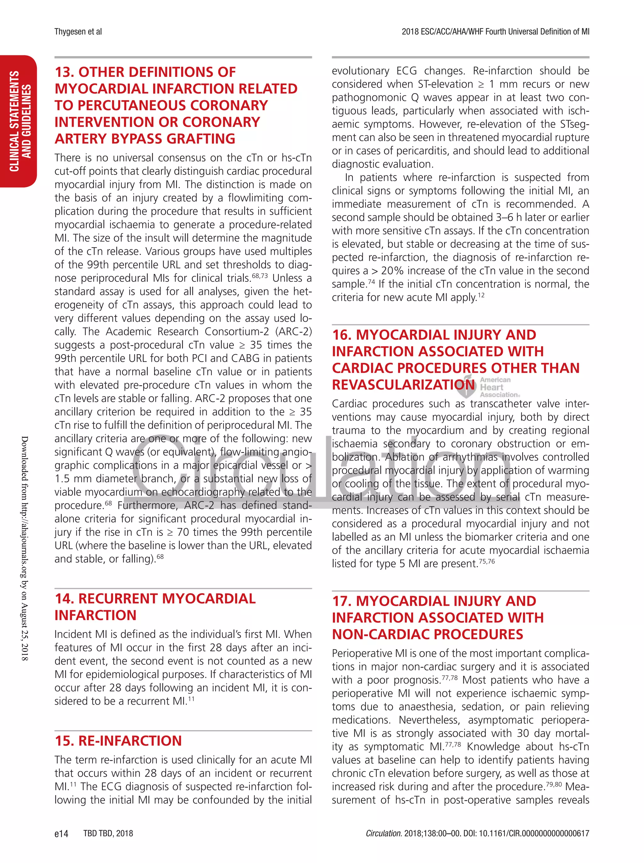 Fourth universal definition of myocardial | PDF