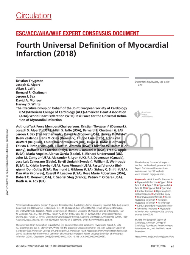 Fourth universal definition of myocardial | PDF | Heart and ...