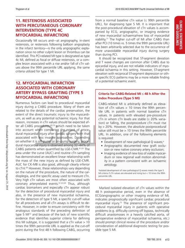 Fourth universal definition of myocardial | PDF | Heart and ...