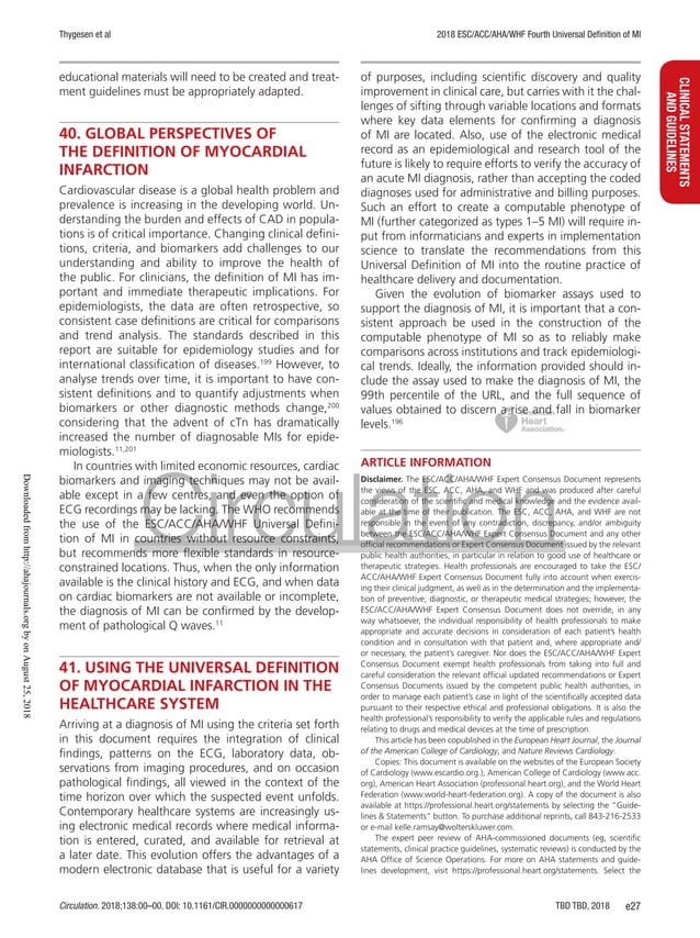 Fourth universal definition of myocardial | PDF | Heart and ...