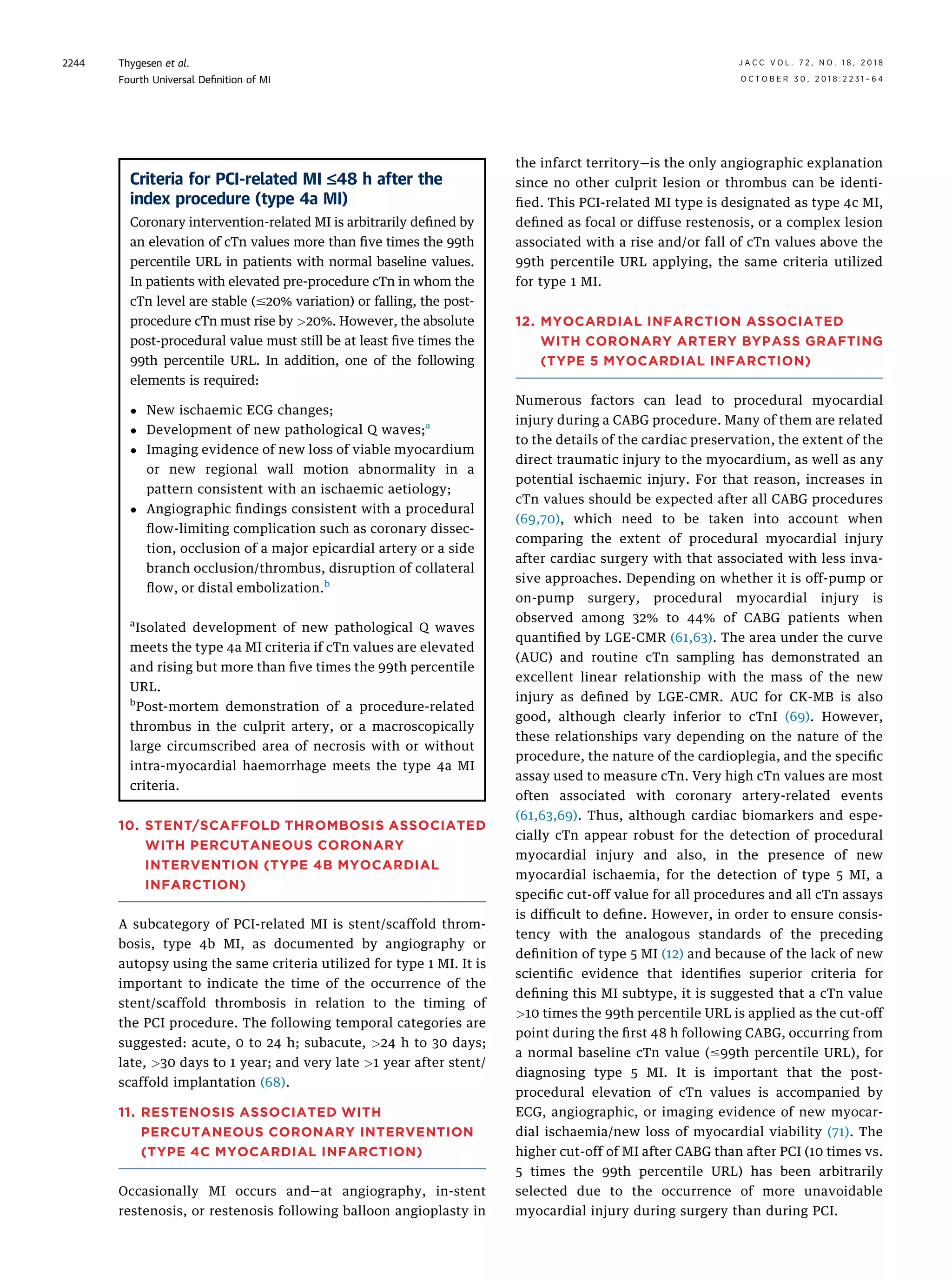 Fourth universal definition of myocardial infarction 2018 | PDF | Heart ...