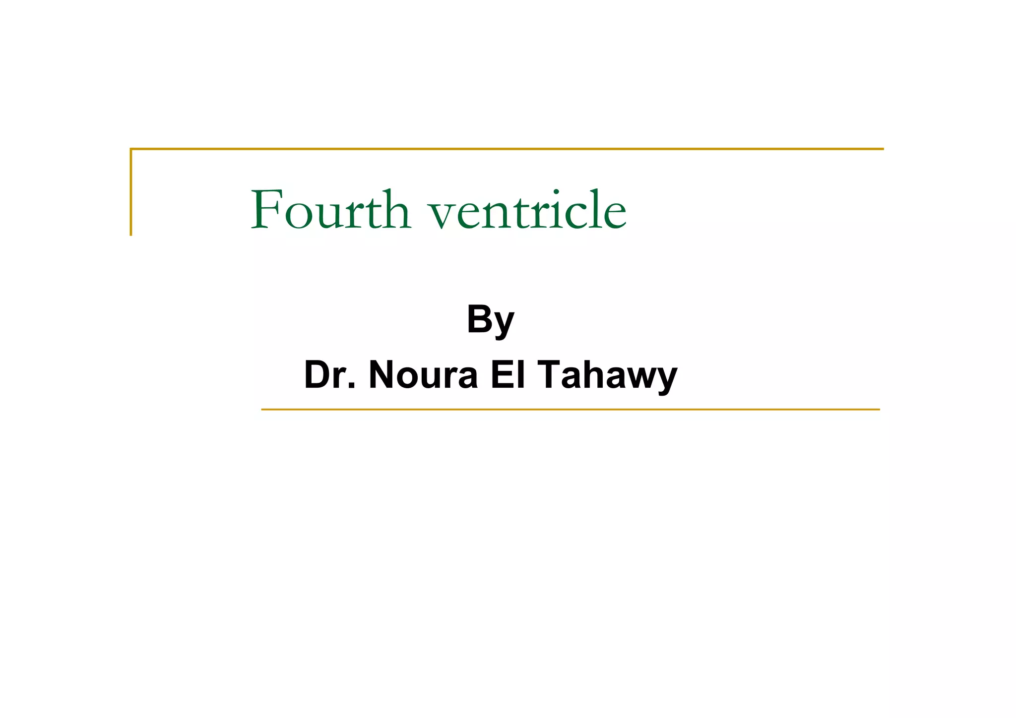 Fourth ventricle | PDF