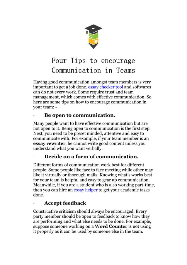 Four tips to encourage communication in teams | PDF