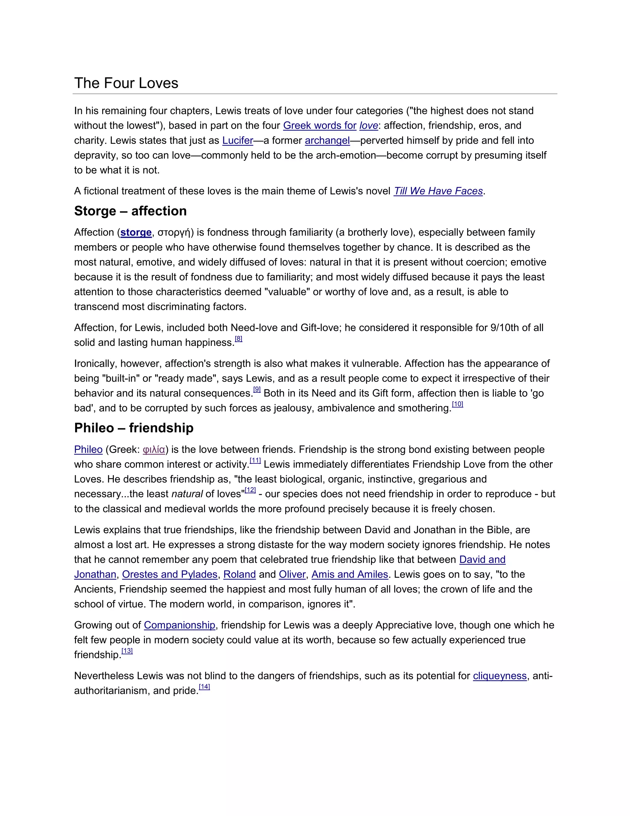 Four type of love | DOCX