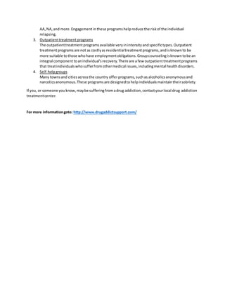 Four types of drug addiction treatment programs | PDF