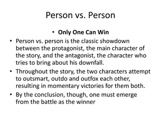 Four types of internal and external conflict in Literature | PPTX