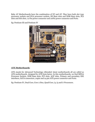 Four types of motherboards | DOCX