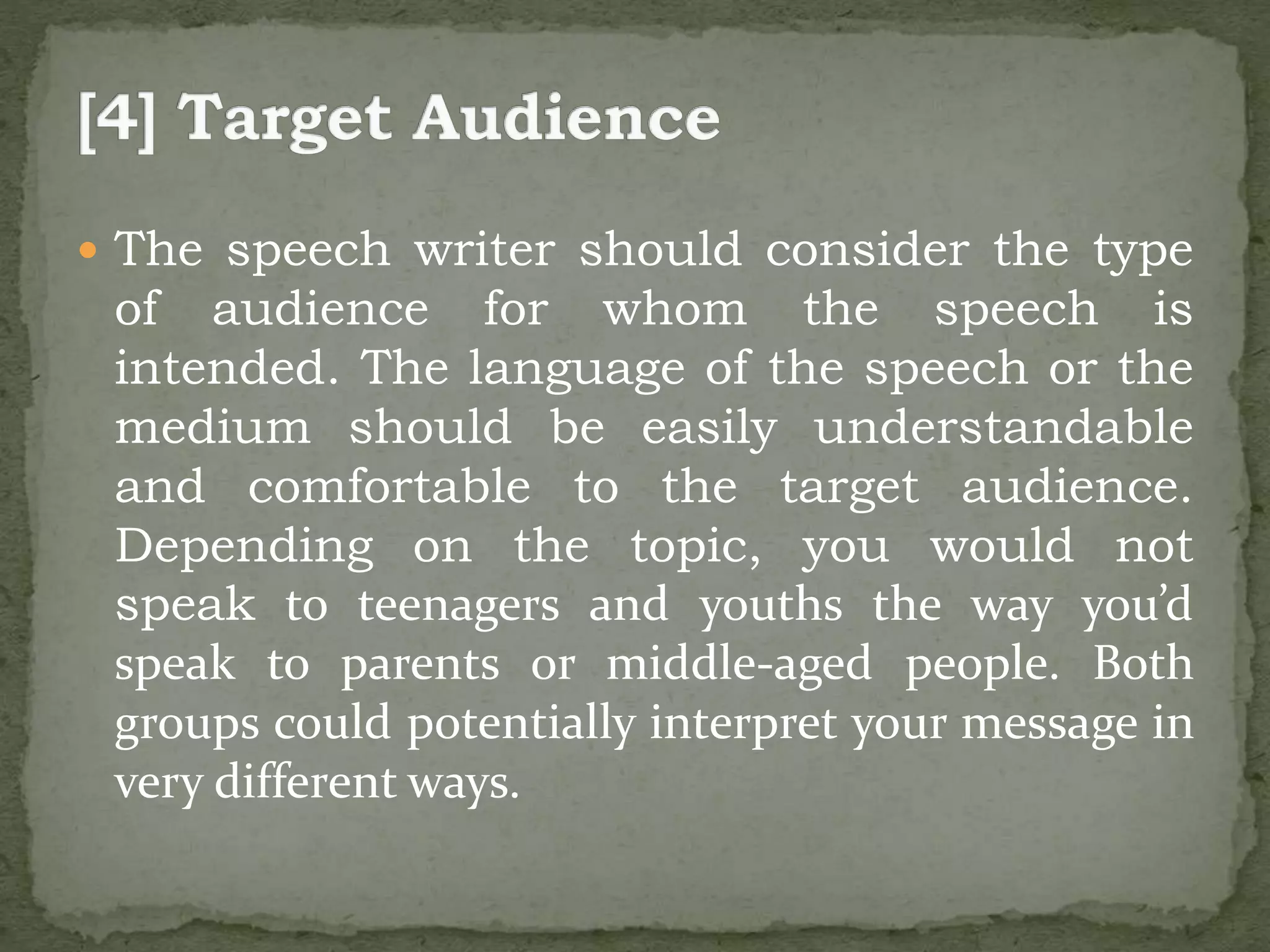 Four types of public speaking and Useful Speech Writing Tips | PPTX