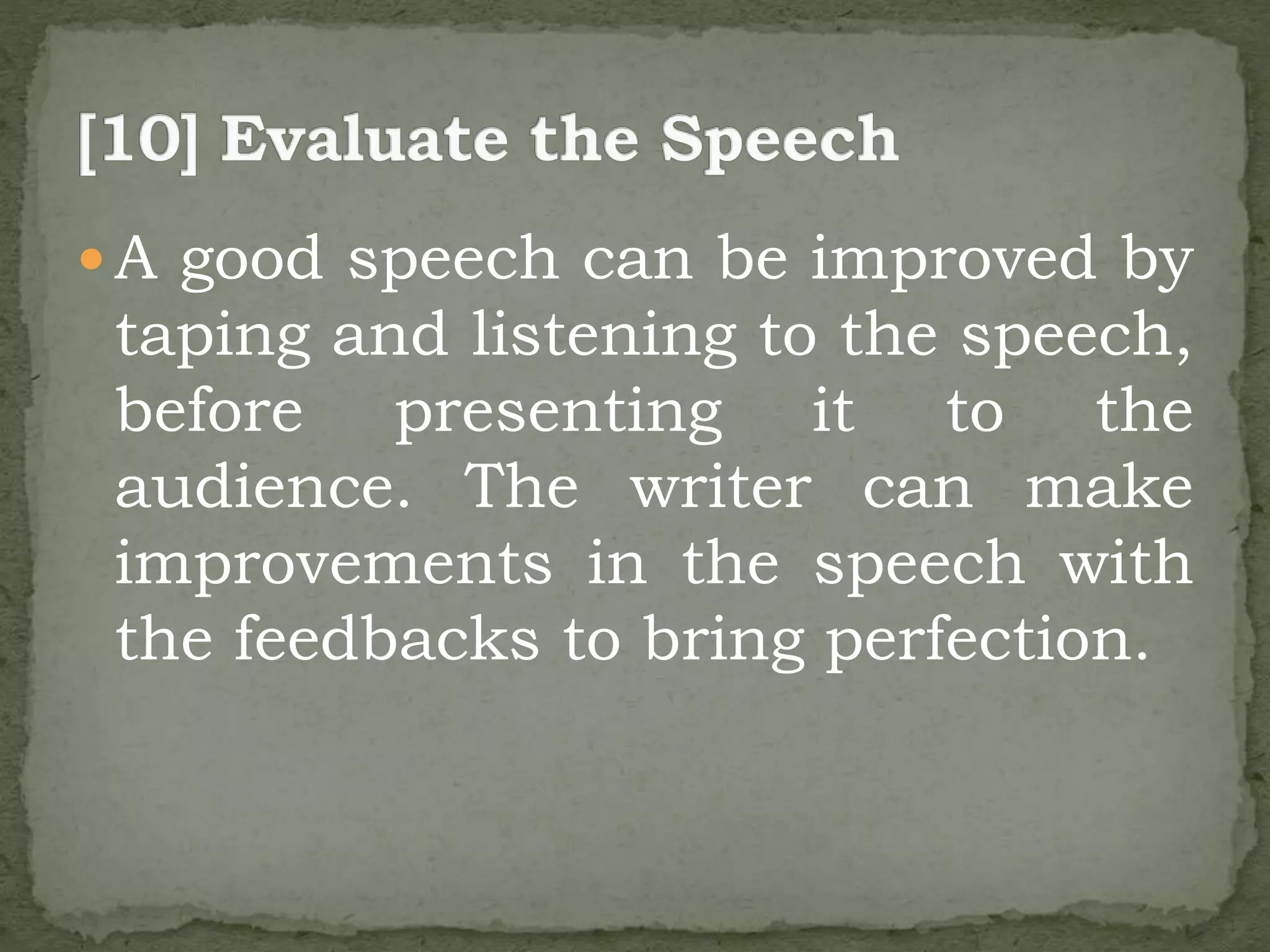 Four types of public speaking and Useful Speech Writing Tips | PPTX