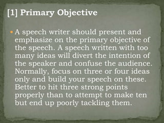 Four types of public speaking and Useful Speech Writing Tips | PPTX