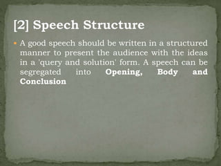 Four types of public speaking and Useful Speech Writing Tips | PPTX