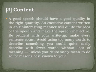 Four types of public speaking and Useful Speech Writing Tips | PPTX
