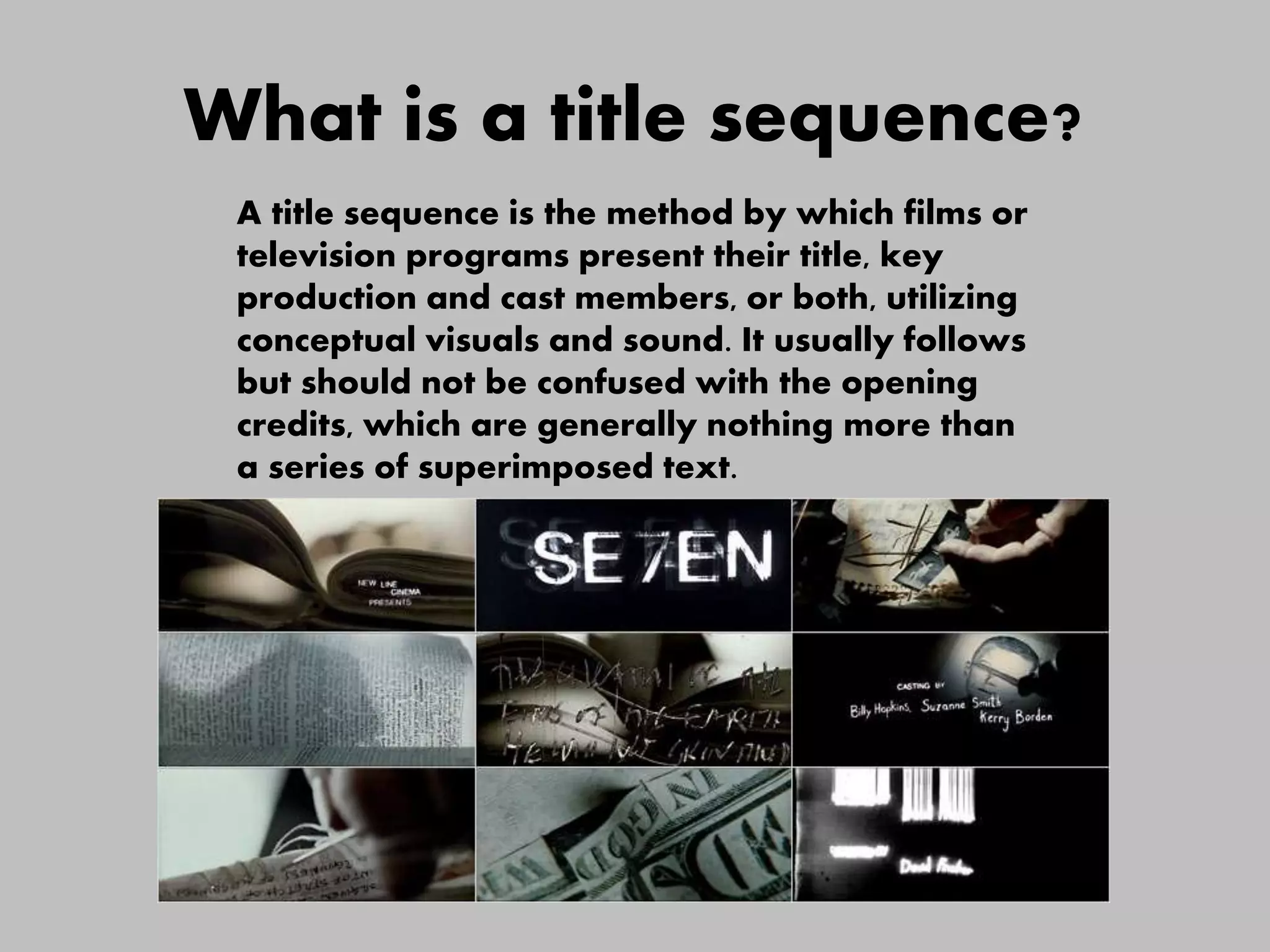 Four types of title sequences | PPTX