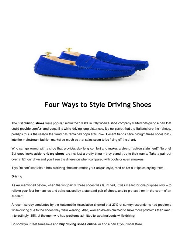 Four ways to style driving shoes