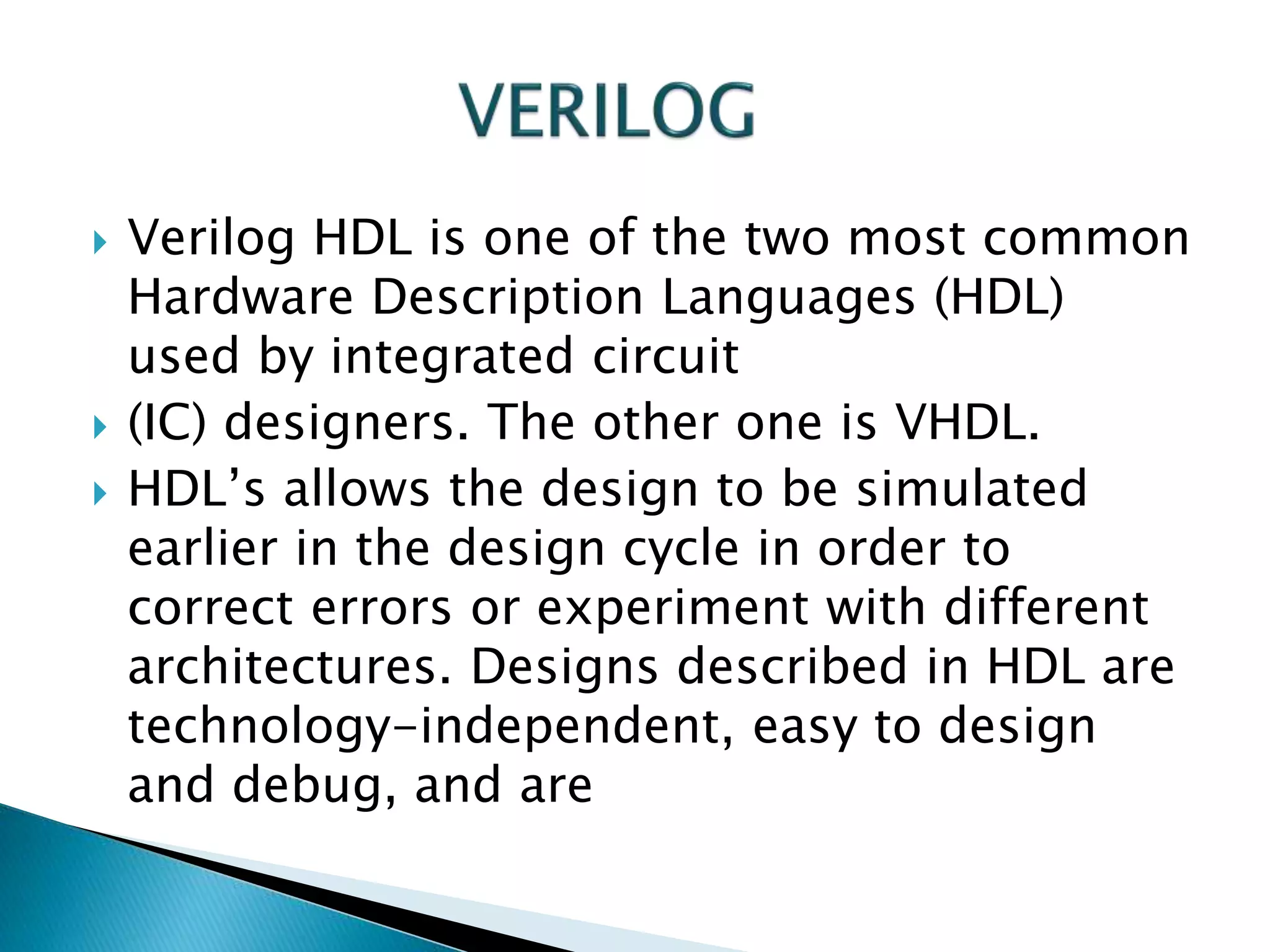 Four Way Traffic Light Conrol Using Verilog Pptx Technology And Computing