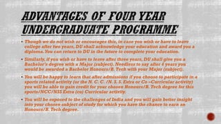 Four year undergraduate programme (fyup) {4yup} | PPTX