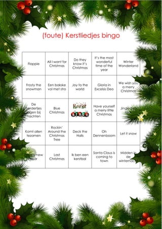 foute kerstliedjes bingo, een muzikale reis | PDF