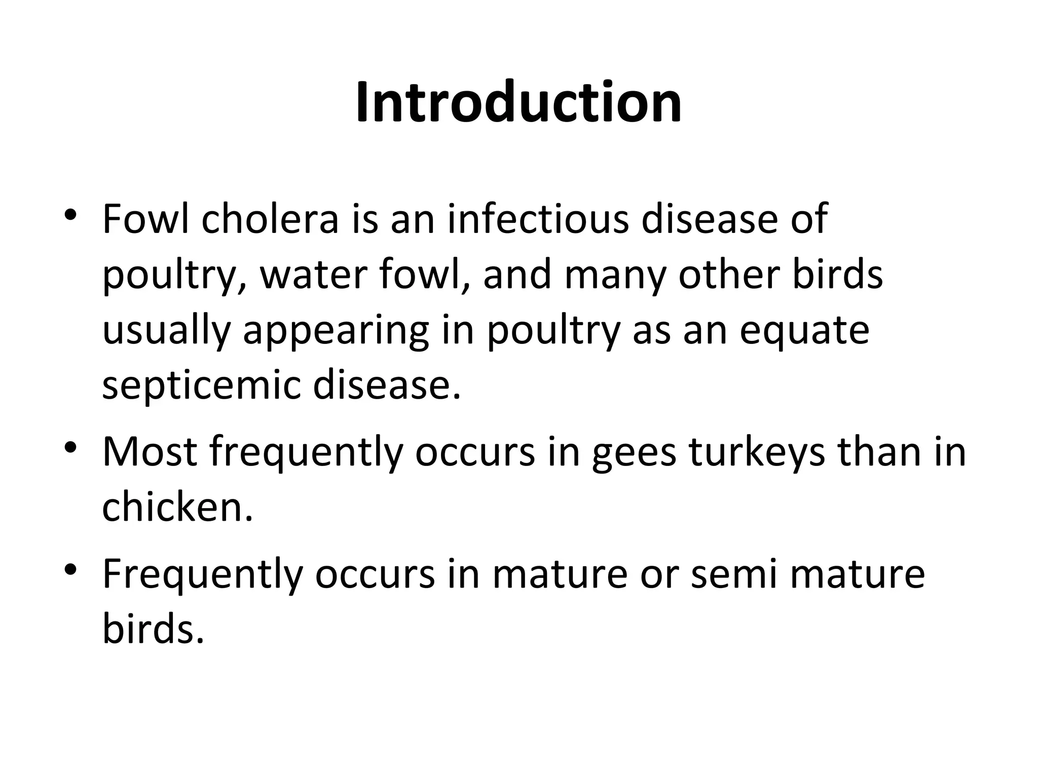 Fowl cholera | PPT