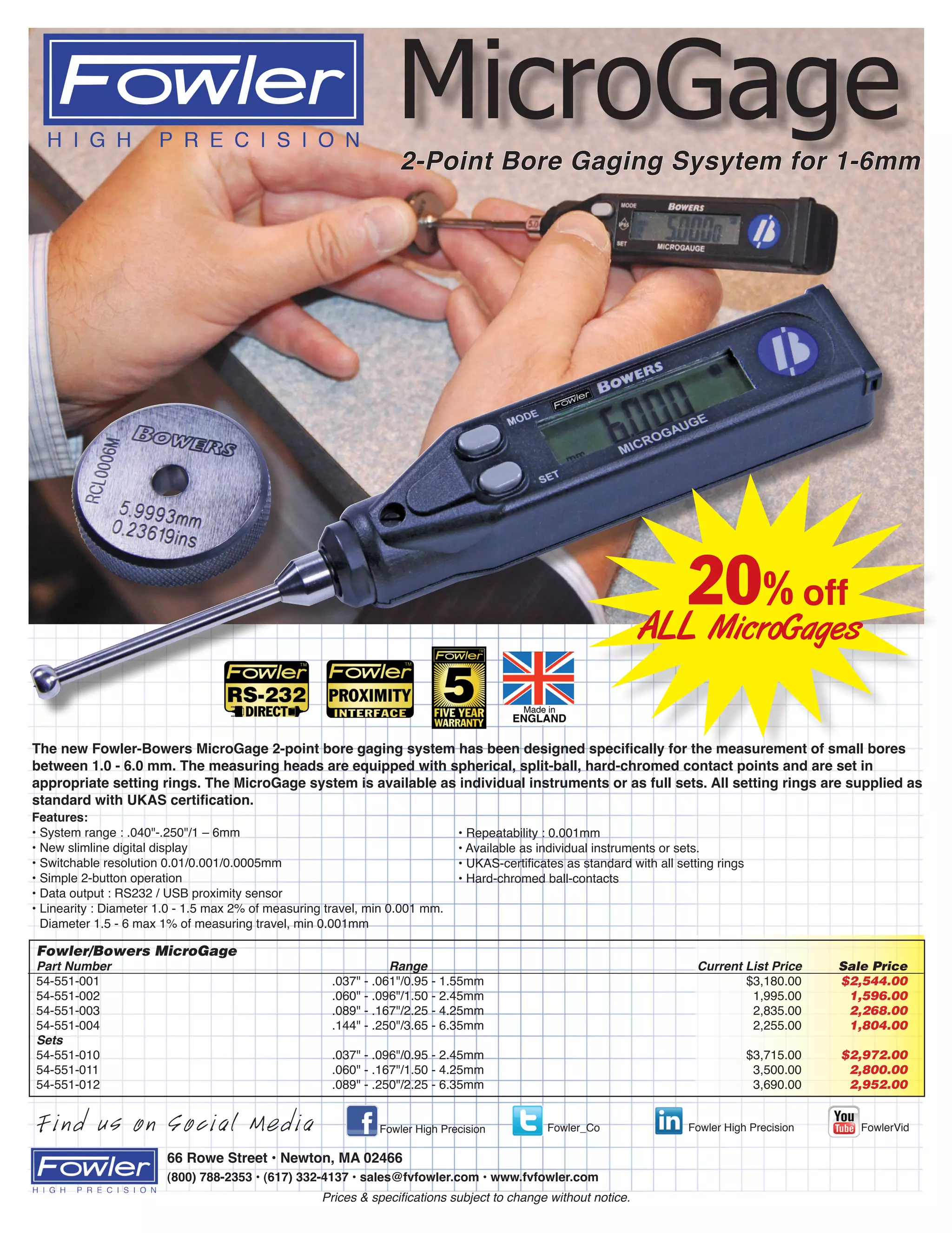 Fowler micro gage-flyer-0814 | PDF