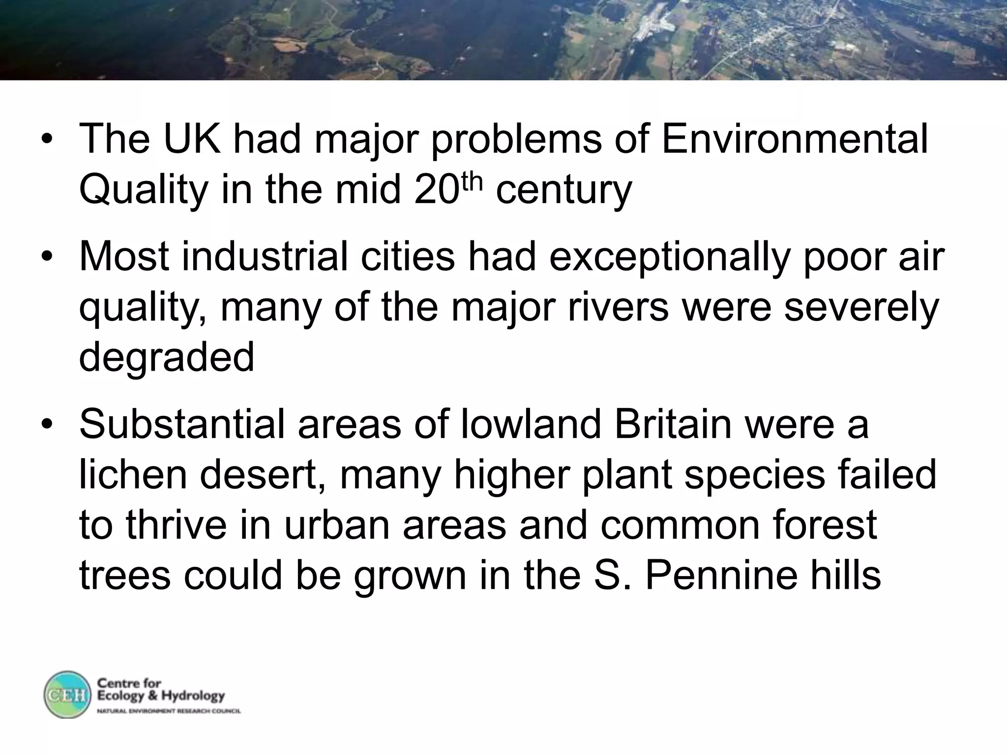 Prof David Fowler FRS presentation on environmental quality | PPT
