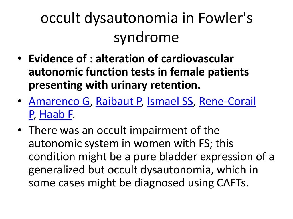 Fowler’s syndrome