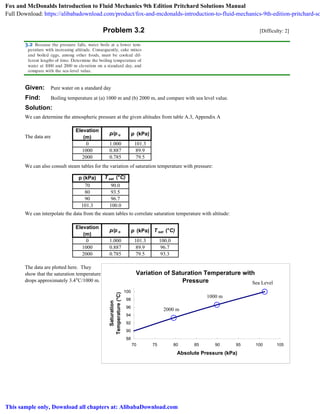 Fox and McDonalds Introduction to Fluid Mechanics 9th Edition Pritchard ...
