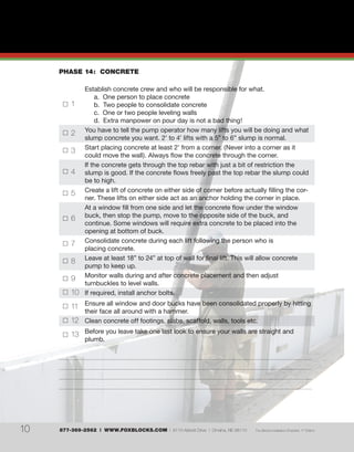 Fox Blocks Installation Checklist | PDF