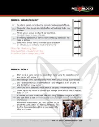 Fox Blocks Installation Checklist | PDF