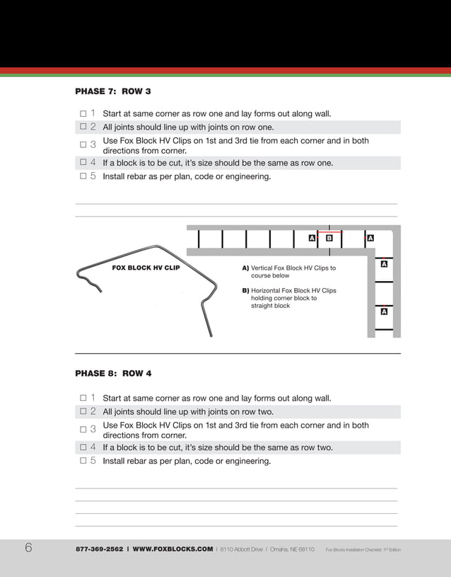 Fox Blocks Installation Checklist | PDF
