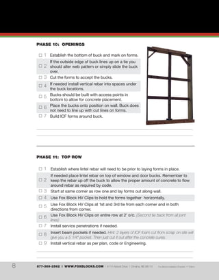 Fox Blocks Installation Checklist | PDF