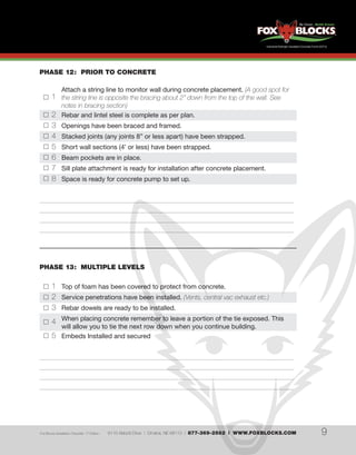 Fox Blocks Installation Checklist | PDF