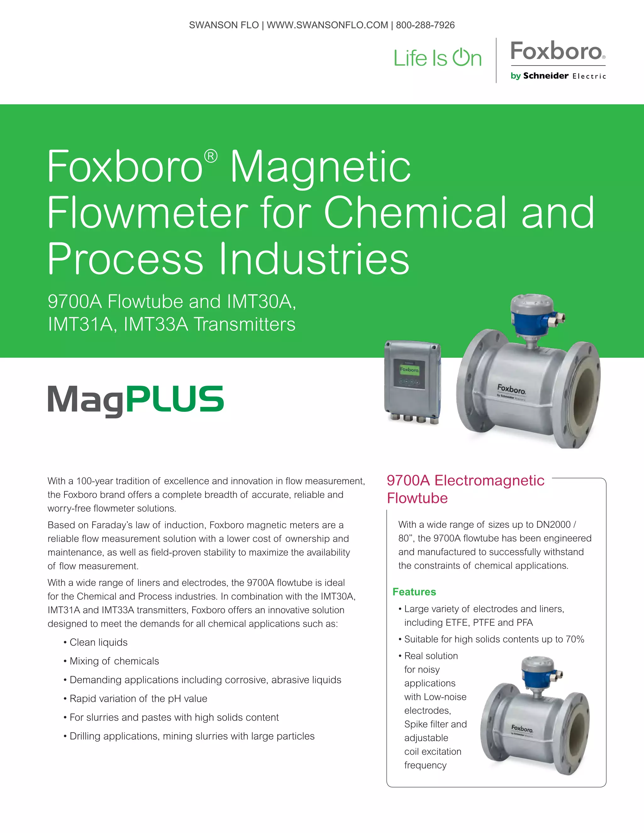 Foxboro Magnetic Flowmeter for Chemical and Process Industries | PDF