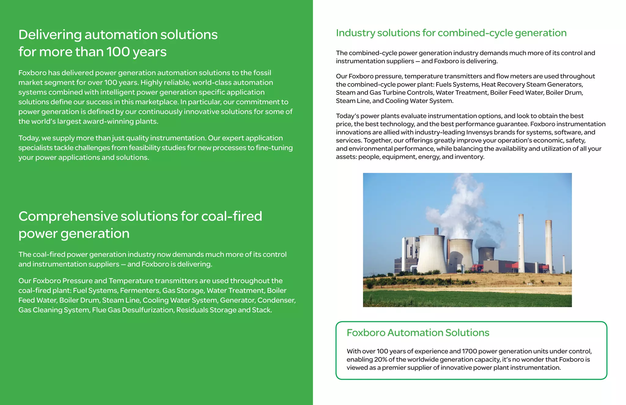 Foxboro by Schneider Electric Power Brochure | PDF